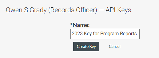 User API Keys – Kuali Curriculum and Catalog Management