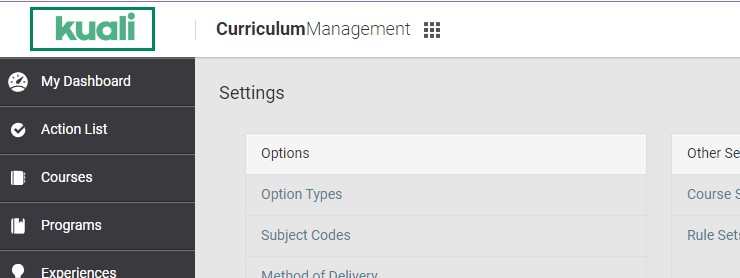 Institutional Preferences – Kuali Curriculum and Catalog Management